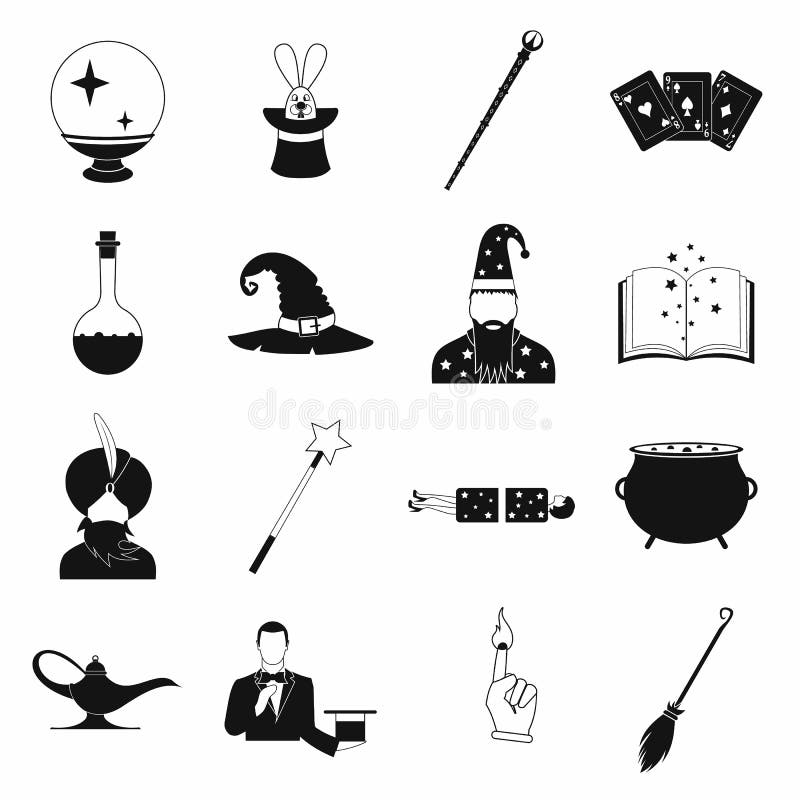 Magic Icons Set, Cartoon Style Stock Vector - Illustration of ball ...