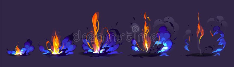 Magic Smoke Explode Process Animation Sprite Sheet Stock Vector ...