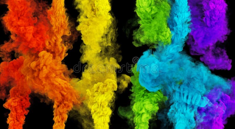 Magic Smoke Puffs of Rainbow Colors Stock Illustration - Illustration ...