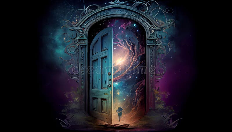 Magic Space Inner World Starry Door Digital Generated Artwork ...