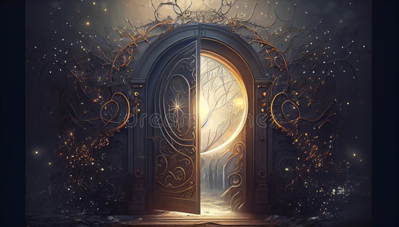 Magic Space Inner World Starry Door Digital Generated Artwork ...
