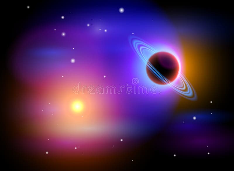 Magic Space - Planet & Stars Stock Vector - Illustration of orbit ...