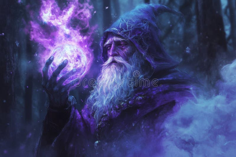 Magic Spell Cast by a Wizard (generated by AI) Stock Image - Image of ...