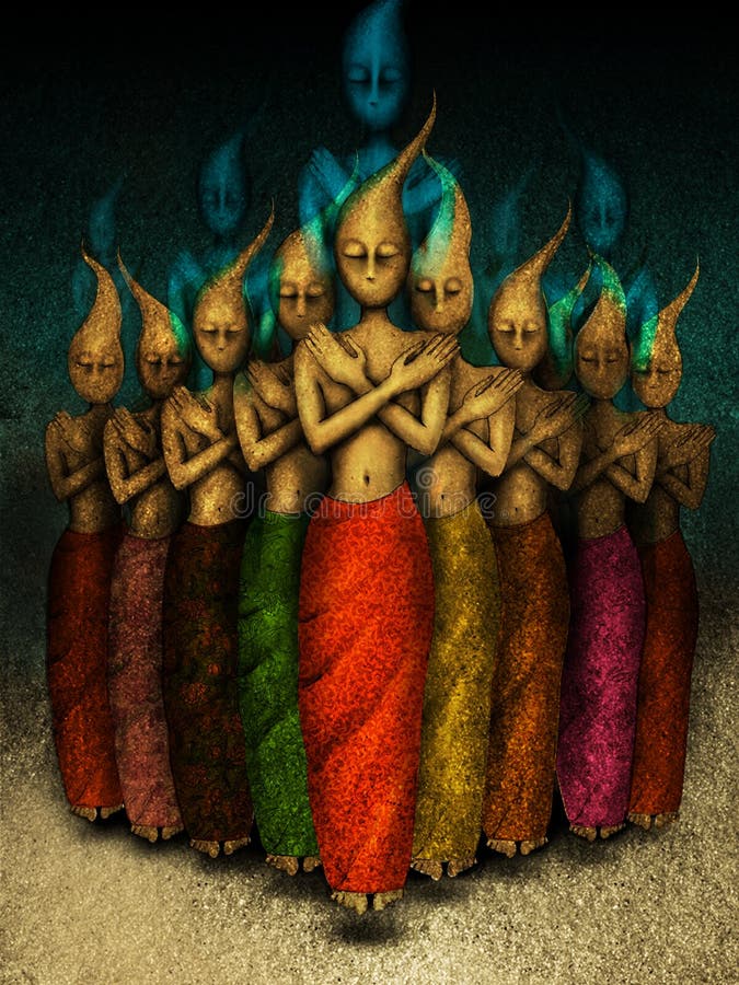 The magic, spiritual dance stock illustration. Illustration of dance ...