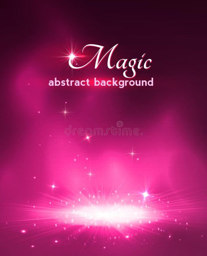 Magic Stage Background with Smoke and Stars Stock Illustration ...