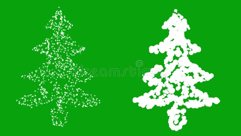 Tree Shape with White Particles on Green Screen Background Stock Video ...