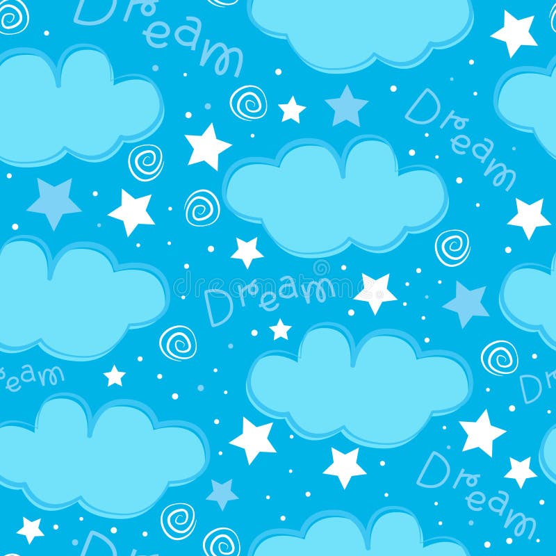 Magic Stars Repeat Pattern Design. Hand-drawn Sky Background Stock ...