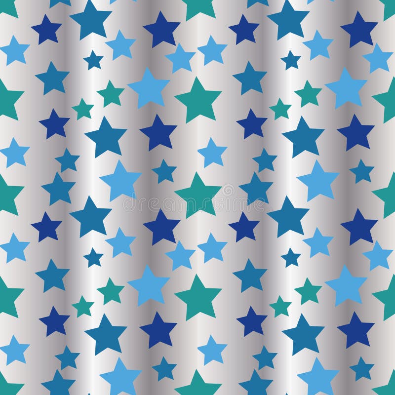 Magic Stars Repeat Pattern Print on Silver Background Design Stock ...