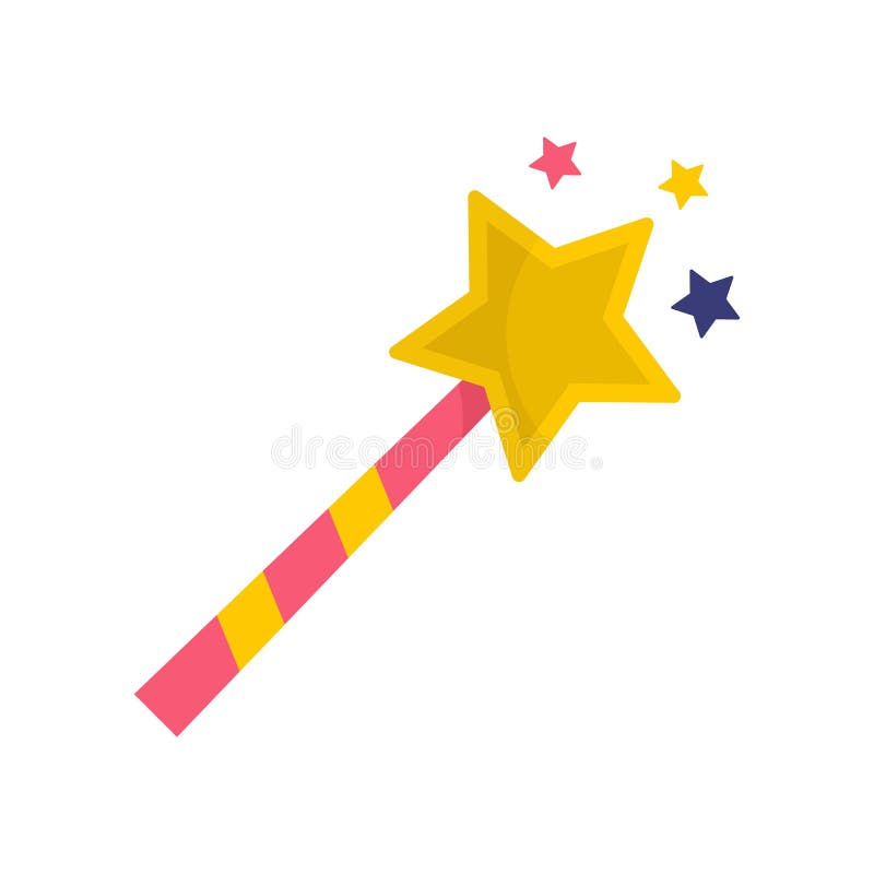 Magic Stick Icon, Flat Style Stock Vector - Illustration of fairytale ...