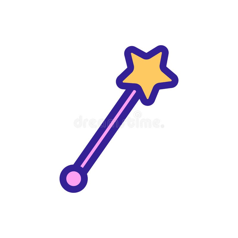 Magic Stick Icon Vector. Isolated Contour Symbol Illustration Stock ...