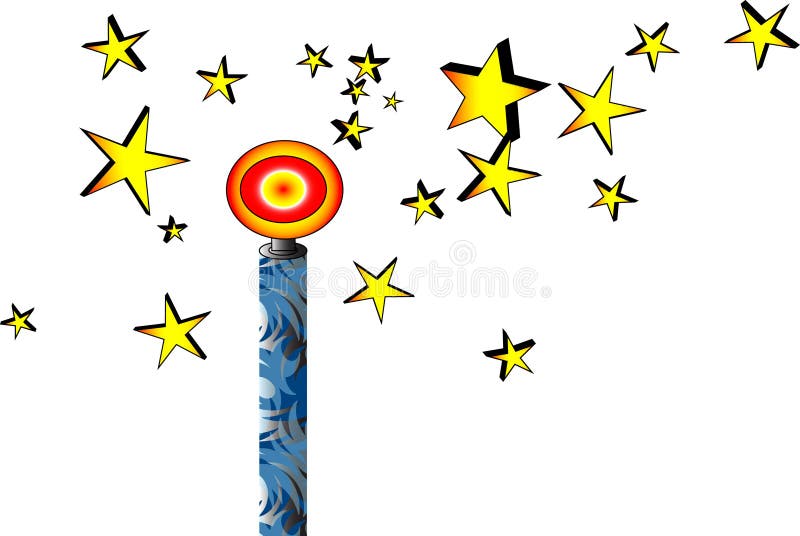 Magic stick with stars stock illustration. Illustration of luck - 48150620