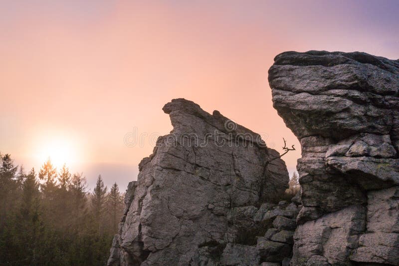 Magic Stone Formation at a Beautiful Sunset Stock Photo - Image of ...