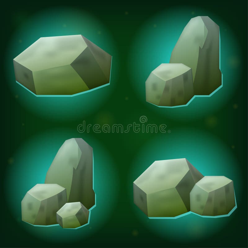 Magic Stone Game Icon Set stock vector. Illustration of graphic - 118847468