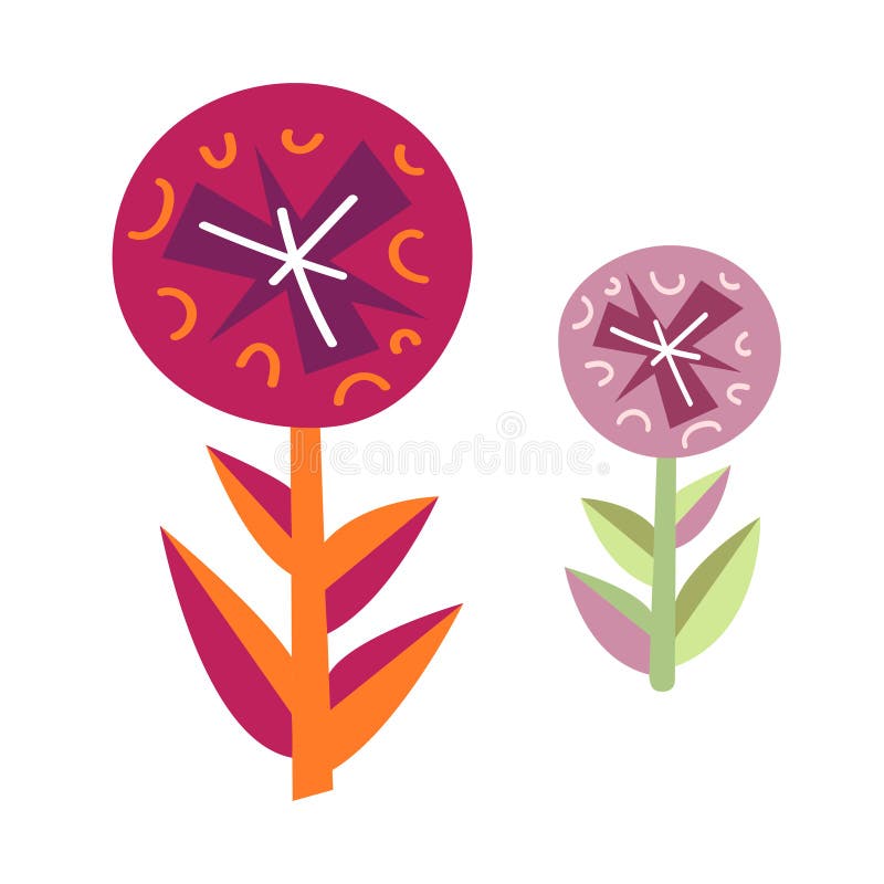 Magic Stylized Flower for Floral Design of Postcards, Wrapping Paper ...