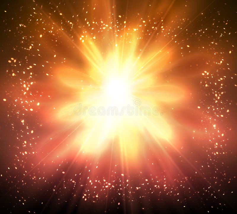 Magic Sun Design with Burst Rays. Abstract Shining Background Stock ...