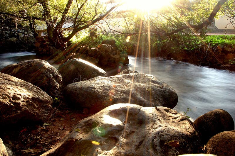 Magic sun light stock image. Image of pool, landscape - 7270845