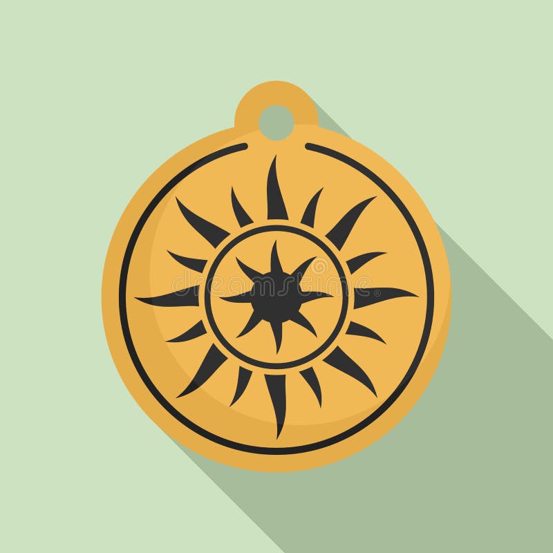 Magic Sun Medallion Icon, Flat Style Stock Vector - Illustration of ...