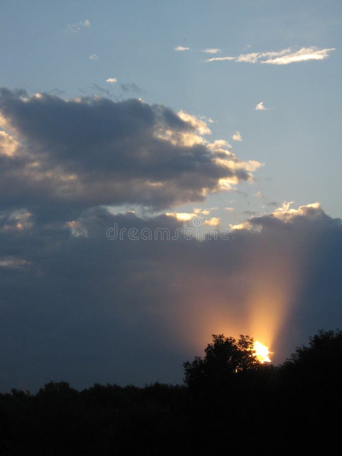 Magic Sunset. Beautiful Dark Clouds At Sunset After A Thunderstorm ...