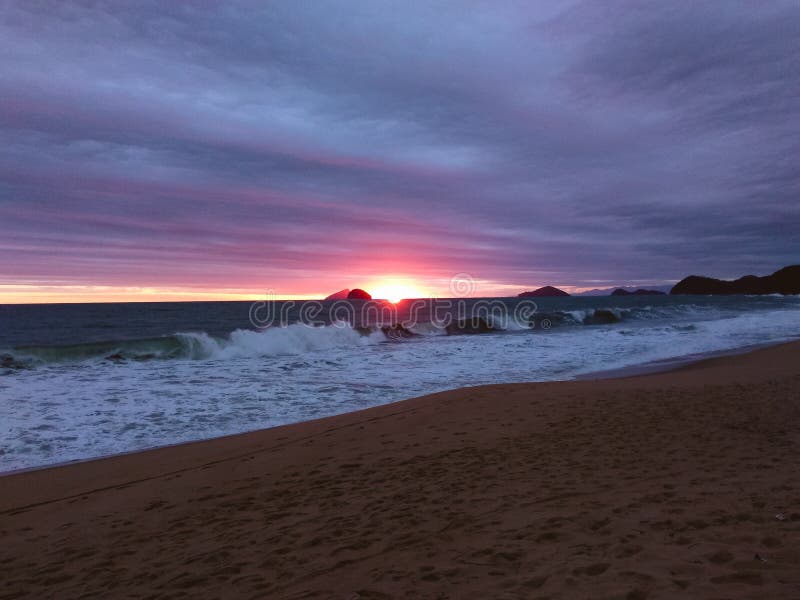 Magic sunset at Christmas stock image. Image of wave - 81945977