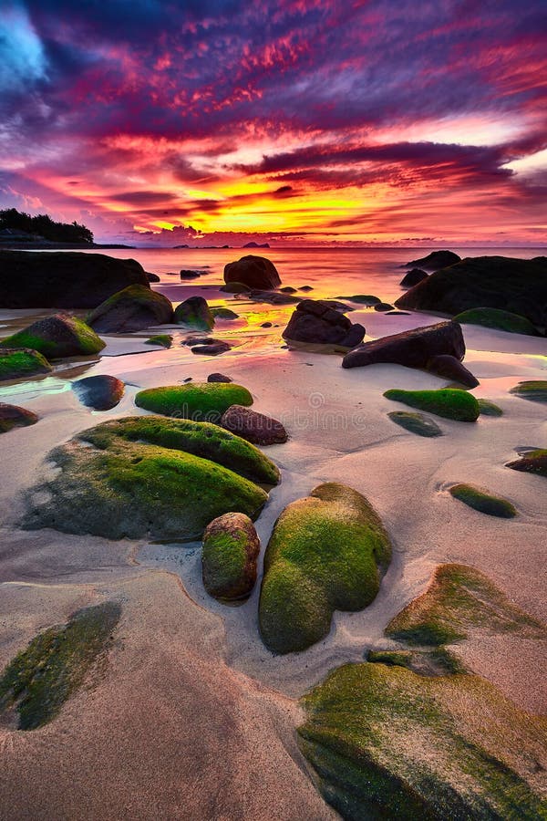 Magic Sunset Clouds stock image. Image of clouds, green - 80736463