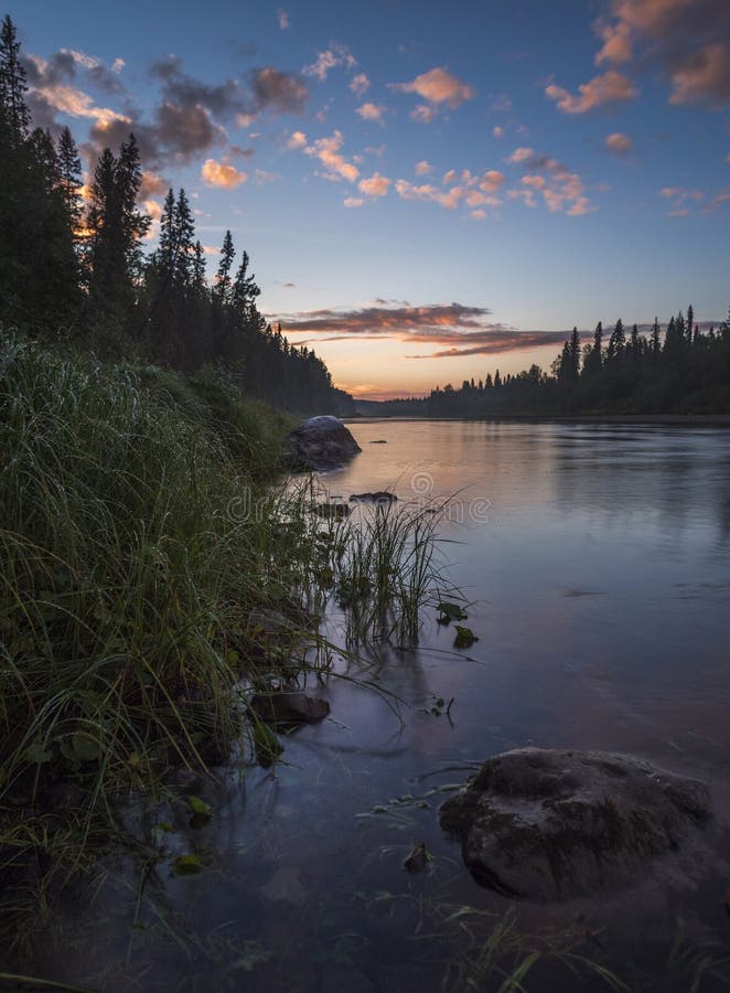 Pechora River at Sunset.Komi Republic.Russia Stock Image - Image of ...