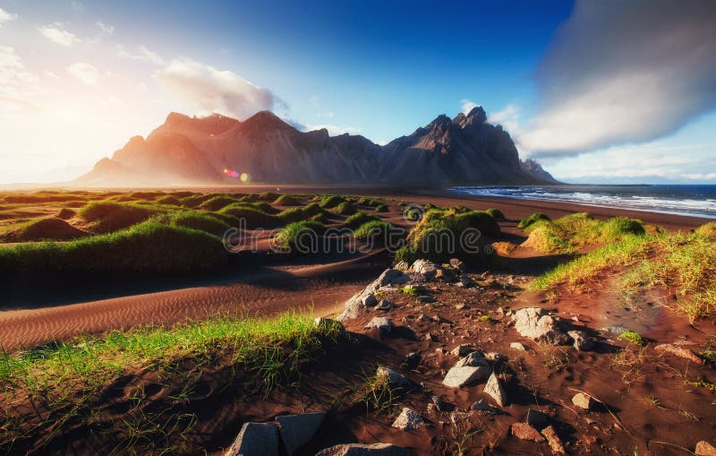 Magic Sunset on a Sandy Beach. Beauty World. Turkey Stock Image - Image ...