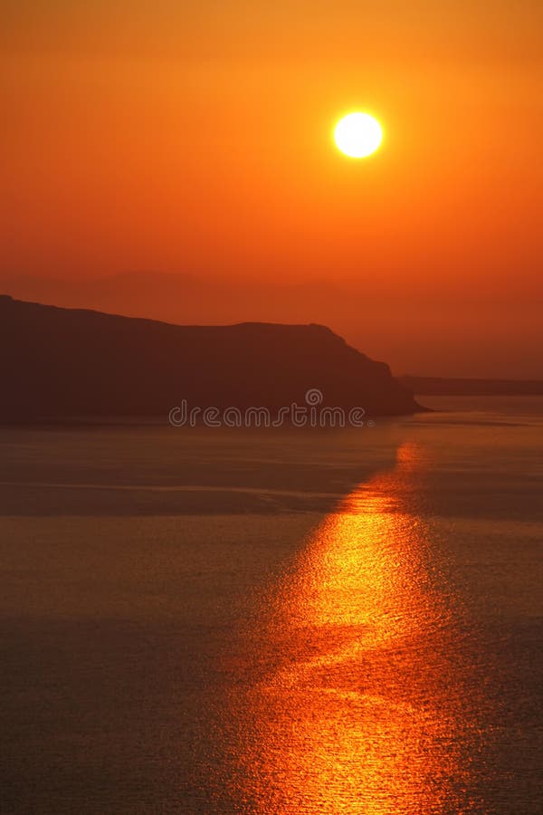 Magic Sunset at Santorini Island,Greece Stock Image - Image of coast ...