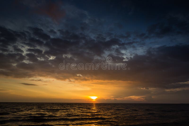 Magic Sunset View Seascape with Beautiful Colorful Sky, Sun and Stock ...