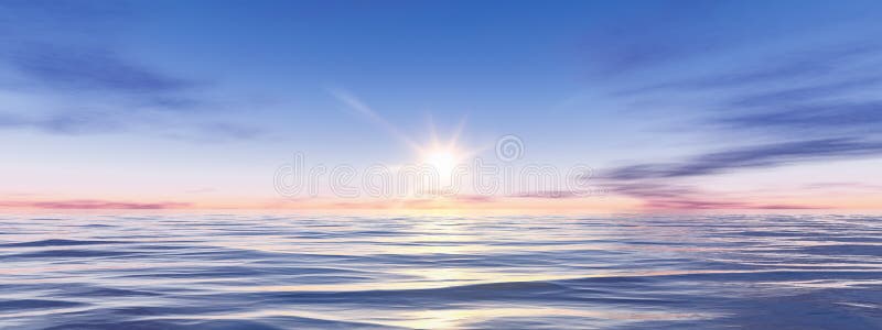 Magic Sunset Wide Background Stock Illustration - Illustration of coast ...