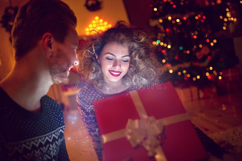 Magic surprise in box stock image. Image of female, celebration - 81980927