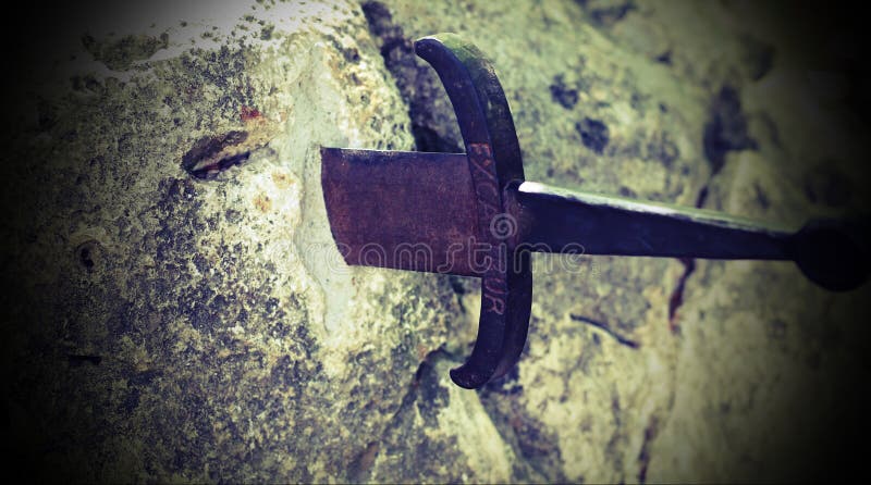 Magic Sword Excalibur in the Stone of King Arthur with Special E Stock ...