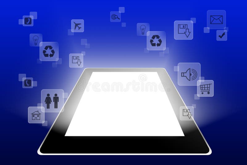 Magic Technology Icons with Social Network Stock Illustration ...