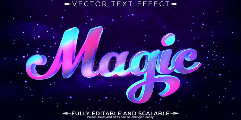 Magic Text Effect, Editable Fairy Tale Text Style Stock Vector ...