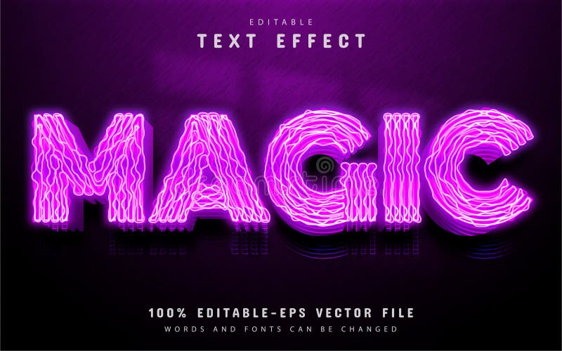 Magic Text Effect Neon Style Stock Vector - Illustration of graphic ...