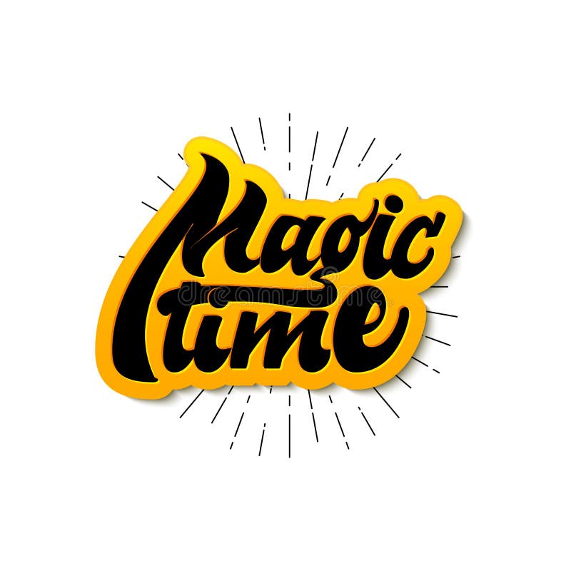Magic Time. Christmas Lettering and Calligraphy with Decorative Design ...