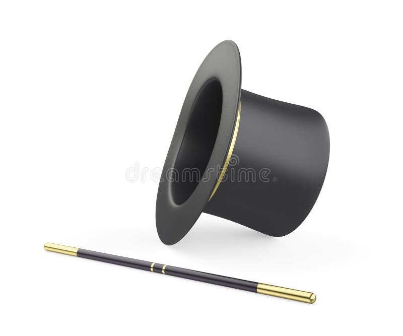 Magic Hat Wand Ribbon Stock Illustrations – 543 Magic Hat Wand Ribbon ...