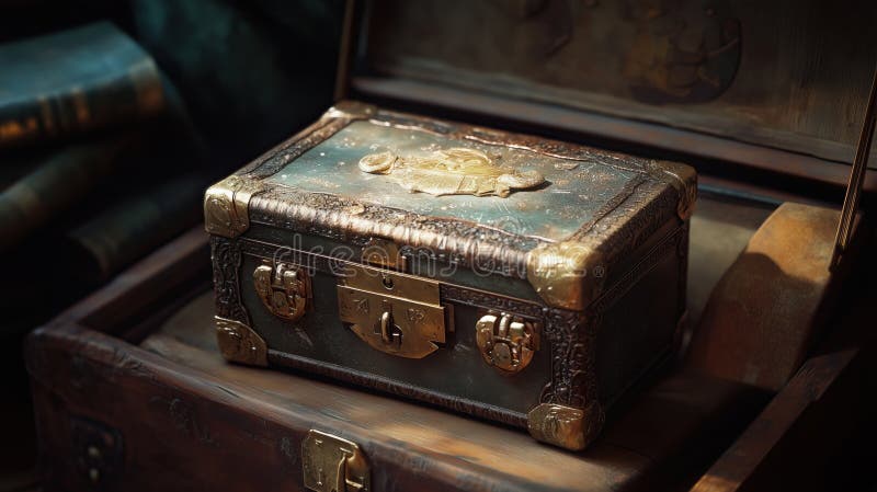 Magic treasure box stock photo. Image of antique, black - 329761606