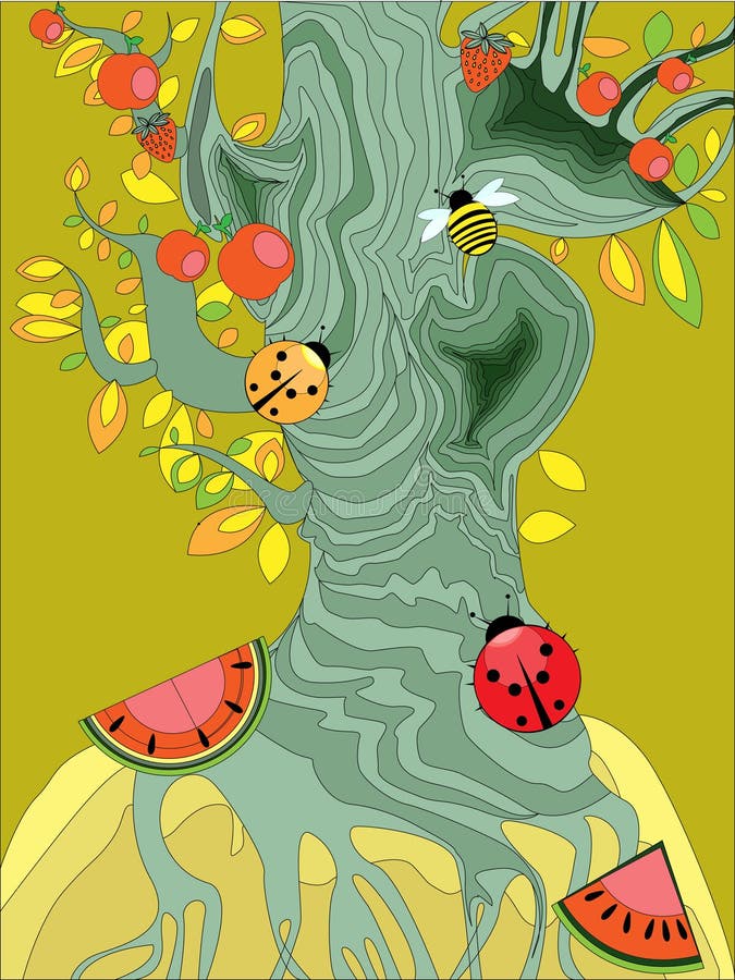Magic tree stock illustration. Illustration of water - 15305762