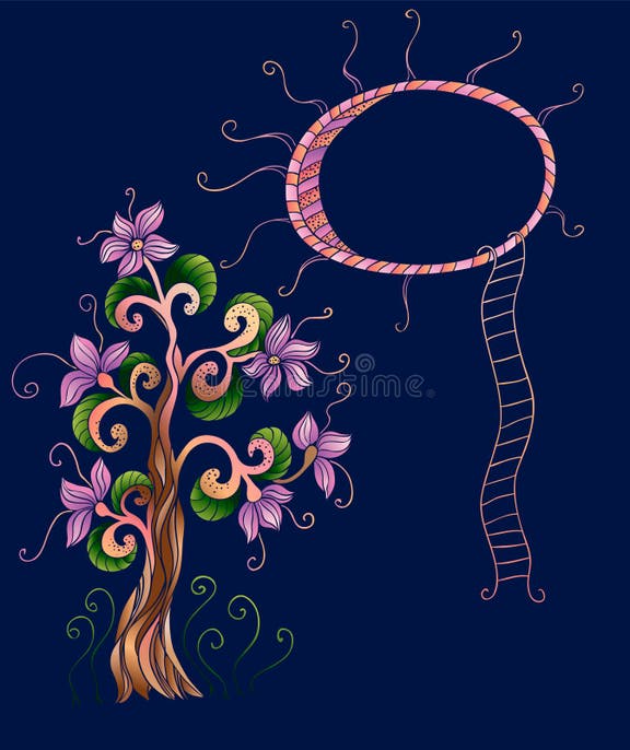 Magic tree stock vector. Illustration of night, element - 19209649