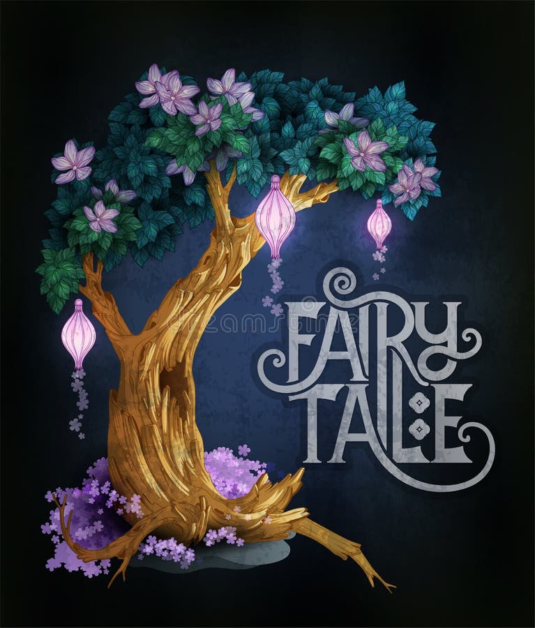 Magic tree with stars stock vector. Illustration of decorative - 16139873