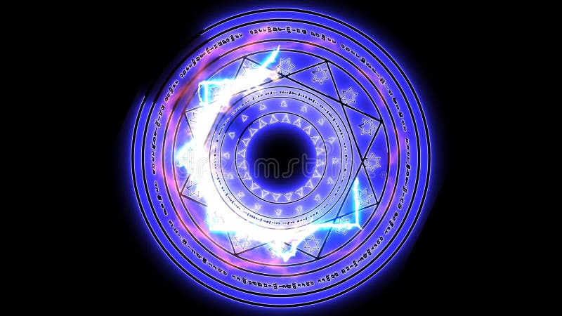 Magic Triangle and Square Light Powerful Flame Energy Rotate Stock ...