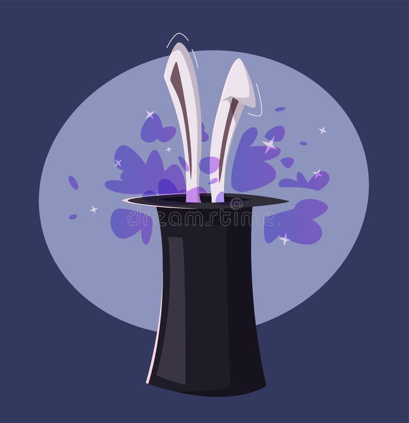 Magic Trick. Rabbit in a Hat. Cartoon Vector Illustration Stock Vector ...