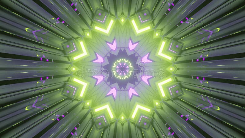Magic Tunnel with Gleaming Geometric Pattern 4K UHD 3d Illustration ...
