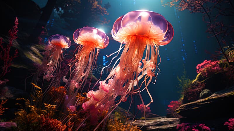 Magic Underwater: Bright Fish and Jellyfish Create an Underwater Ballet ...