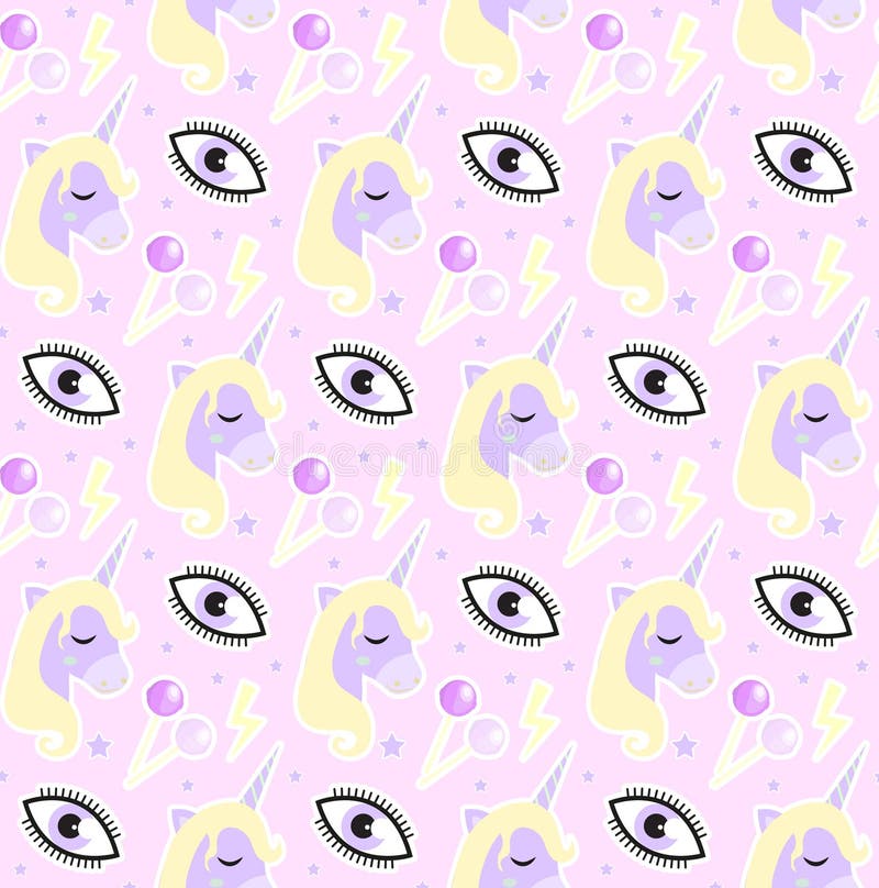 Magic Unicorn Seamless Pattern. Modern Fairytale Endless Textures ...