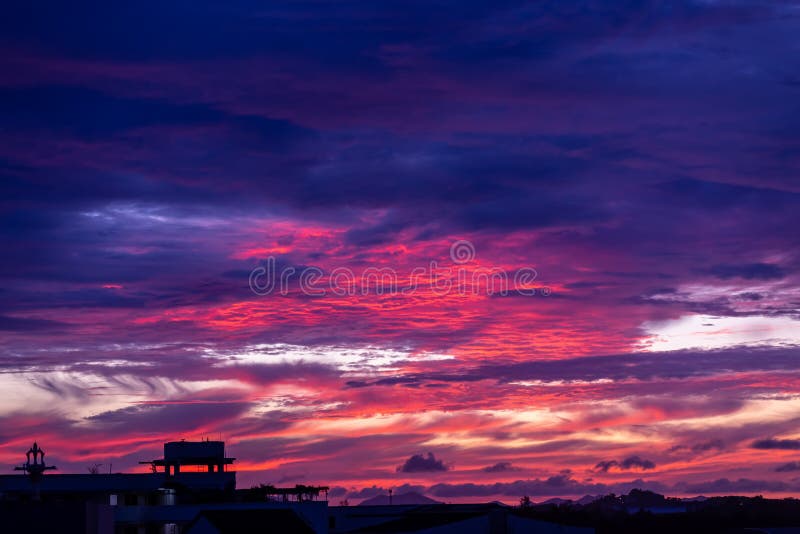 Magic Unreal Colorful Sky at Sunrise Stock Photo - Image of shadow ...