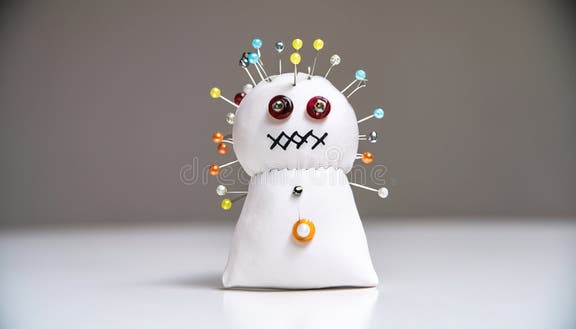Magic Voodoo Doll with Needles. Stock Illustration - Illustration of ...