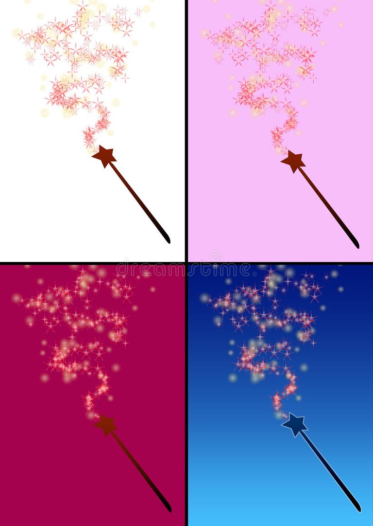 Magic Wand Star Trail Stock Illustrations – 372 Magic Wand Star Trail ...