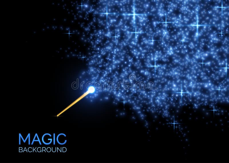 Magic Wand with Bright Sparkles. Vector Illustration. Stock Vector ...