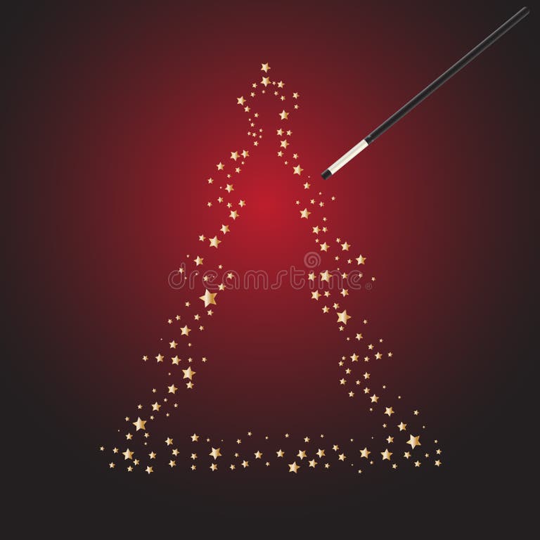 Magic Wand with Christmas Tree Stock Vector - Illustration of deception ...